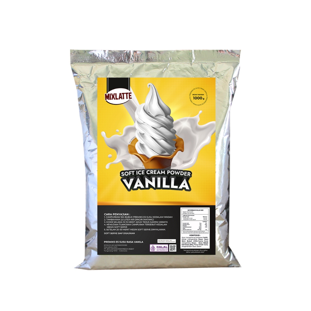 Jual Bubuk Ice Cream Vanilla Soft Ice Cream Powder 1 Kg | Shopee Indonesia