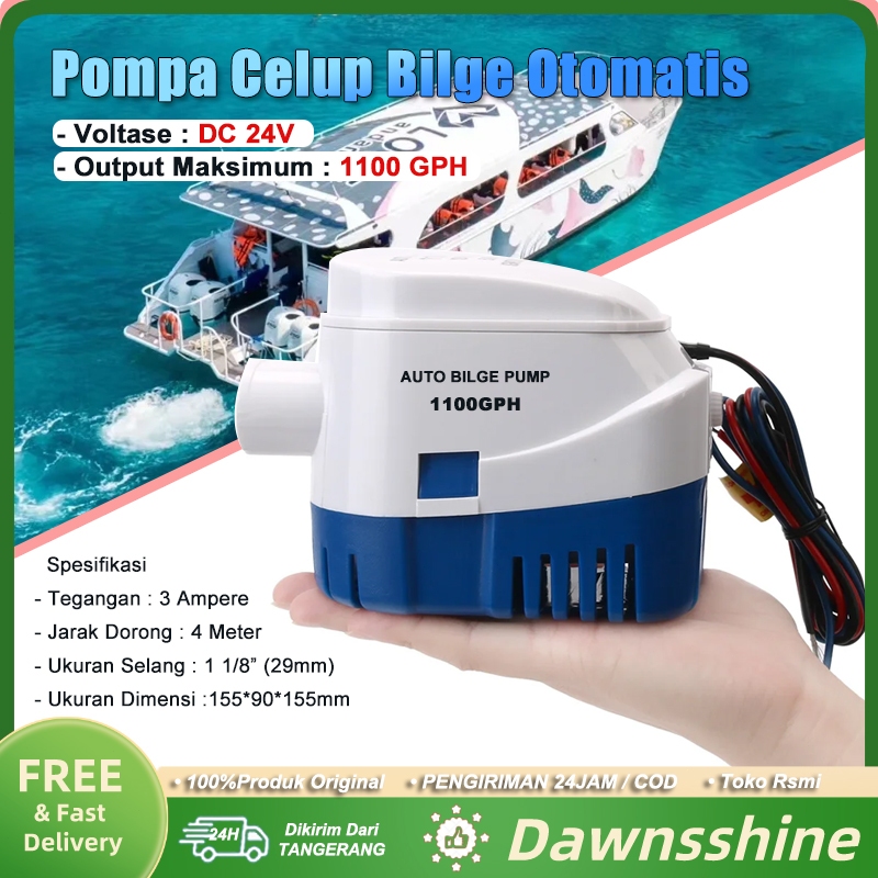 Jual 24V Pompa Celup Bilge Otomatis Pump 1100GPH Pompa Kuras Air Kapal ...