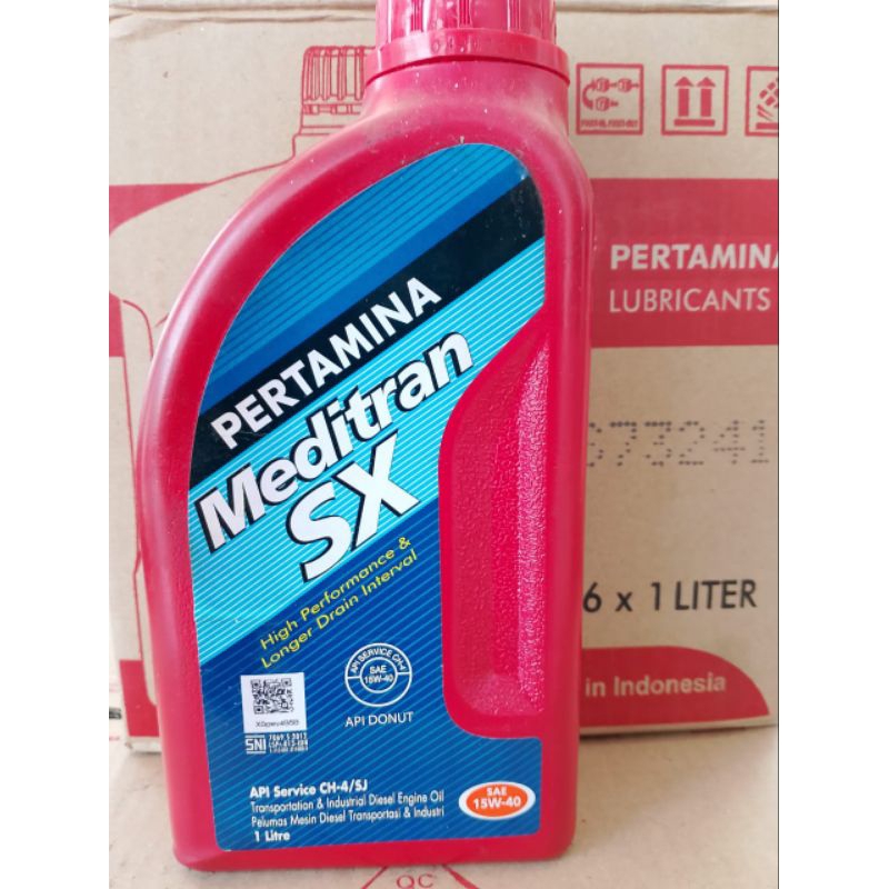 Jual OLI MEDITRAN SX 1L MESIN DIESEL SAE 15w-40 100% ORIGINAL | Shopee Indonesia