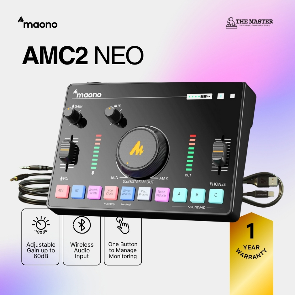 Jual Maono AMC2 NEO | AM C2 NEO Mixer Soundcard Audio Interface Live Streaming | Shopee Indonesia