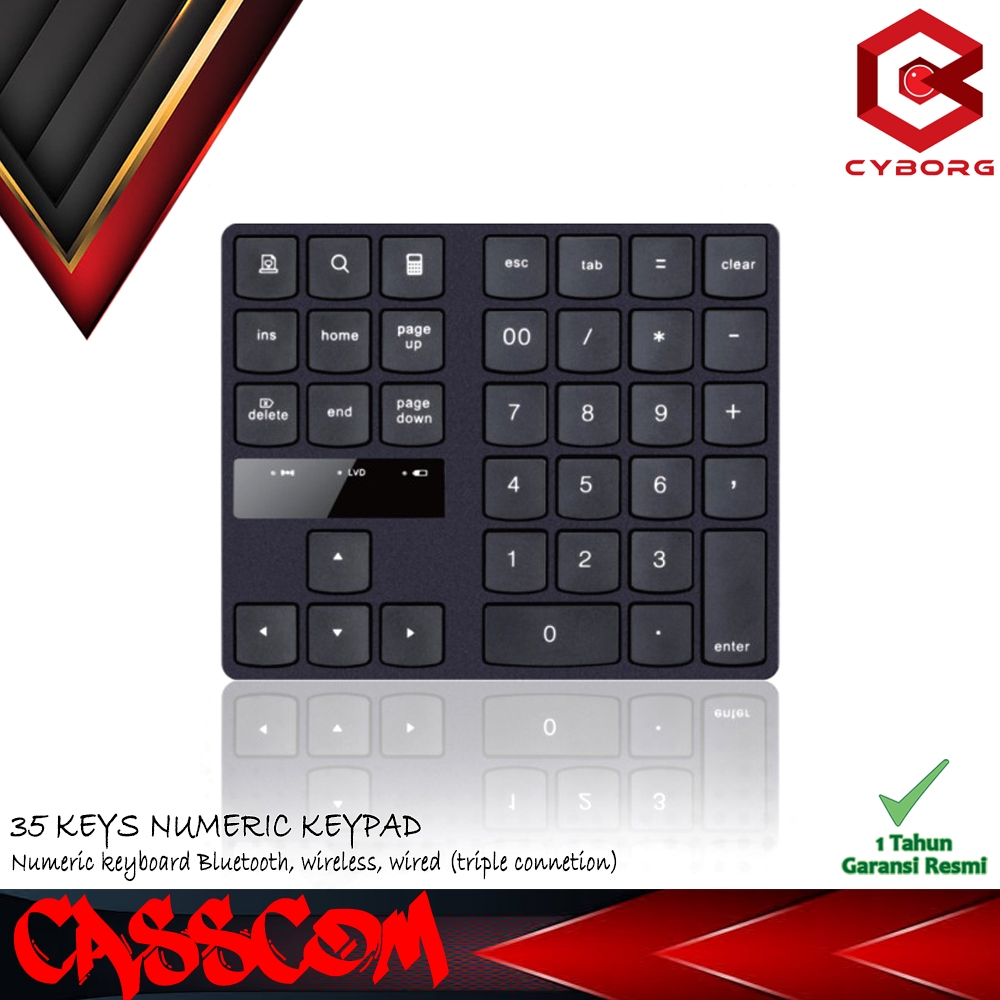 Jual Keyboard Numeric CYBORG 35 Keys Numeric Keypad NP-088 Dual Mode ...
