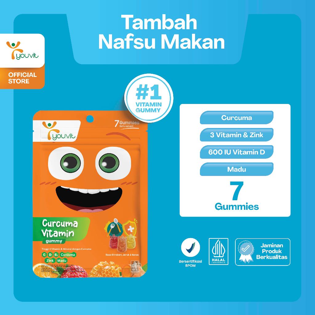 Jual Youvit Curcuma & Vitamin Anak 7 Hari dengan Curcuma, Zink, dan ...