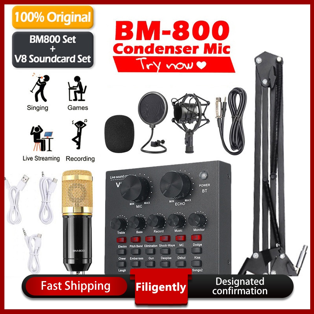 Jual MIXIO-Soundcard V8/PAKET KUMPLIT MIC CONDENSER BM 800 + STAND ...