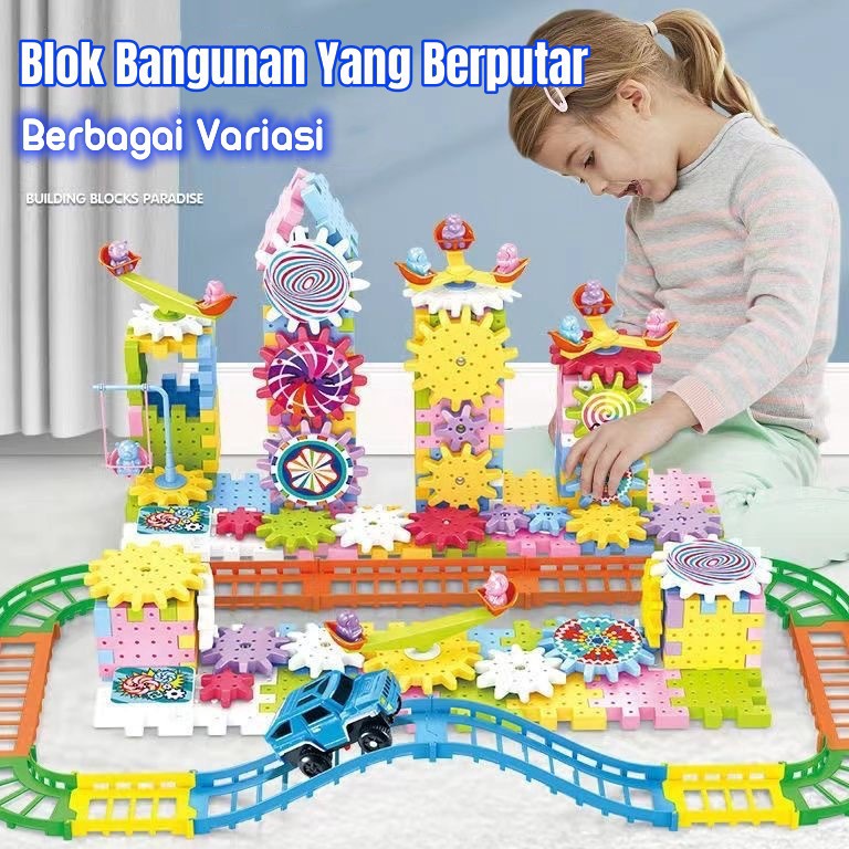 Jual KODE G25S Blok Bangunan Listrik Putaran Gigi Mainan Balok Anak ...
