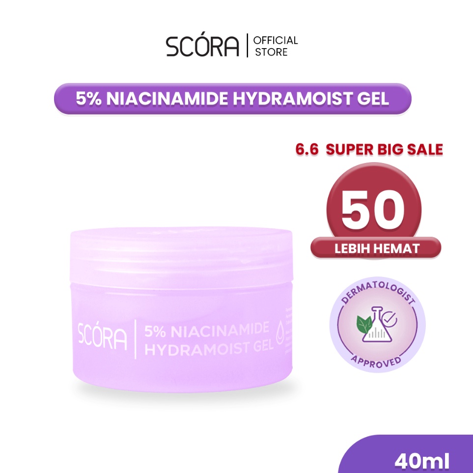 Jual SCORA 5 Niacinamide Hydramoist Gel 4ml Pelembab Wajah yang Mencerahkan Kulit Memperbaiki ...