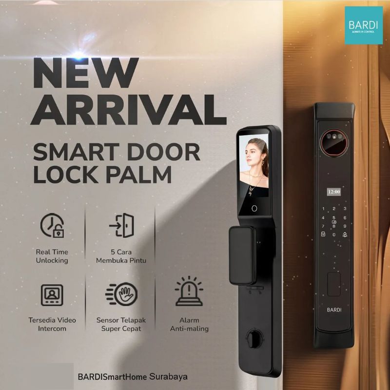 Jual BARDI Official Smart Door Lock Palm with Doorbell Camera WiFi ...
