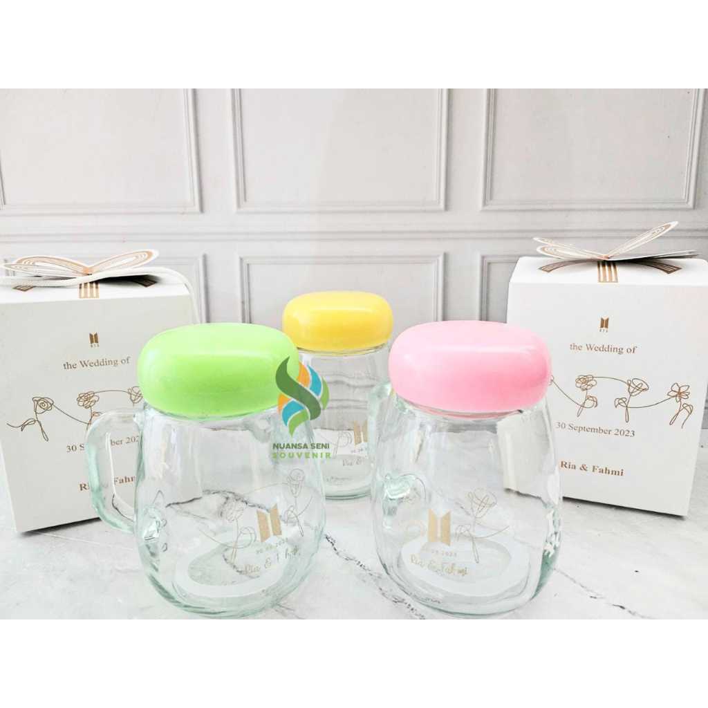 Jual Souvenir Botol Susu Kaca Motif I Love You Gelas Infused Water Kaca ...