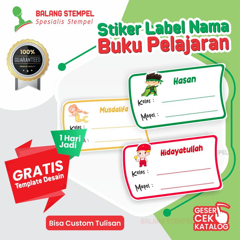 Jual Stiker Mapel Buku Sticker Label Mata Pelajaran Sekolah Custom ...