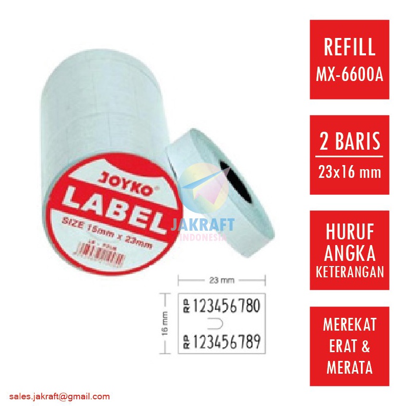 Jual SERBA MURAH 6 Pcs JOYKO Label 2 Baris Line LBP2LN Refill Price ...