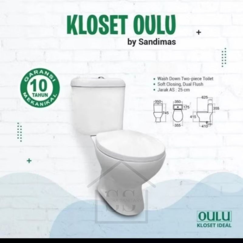 Jual Closet Oulu Dual Flush Soft Closed/Kloset Duduk Oulu/Two Piece ...