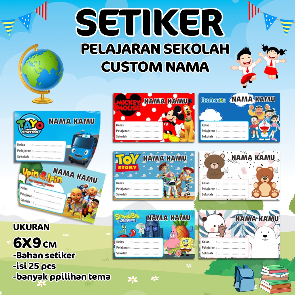 Jual 25 Stiker Mapel - Label Buku Pelajaran Sekolah - Stiker mata ...