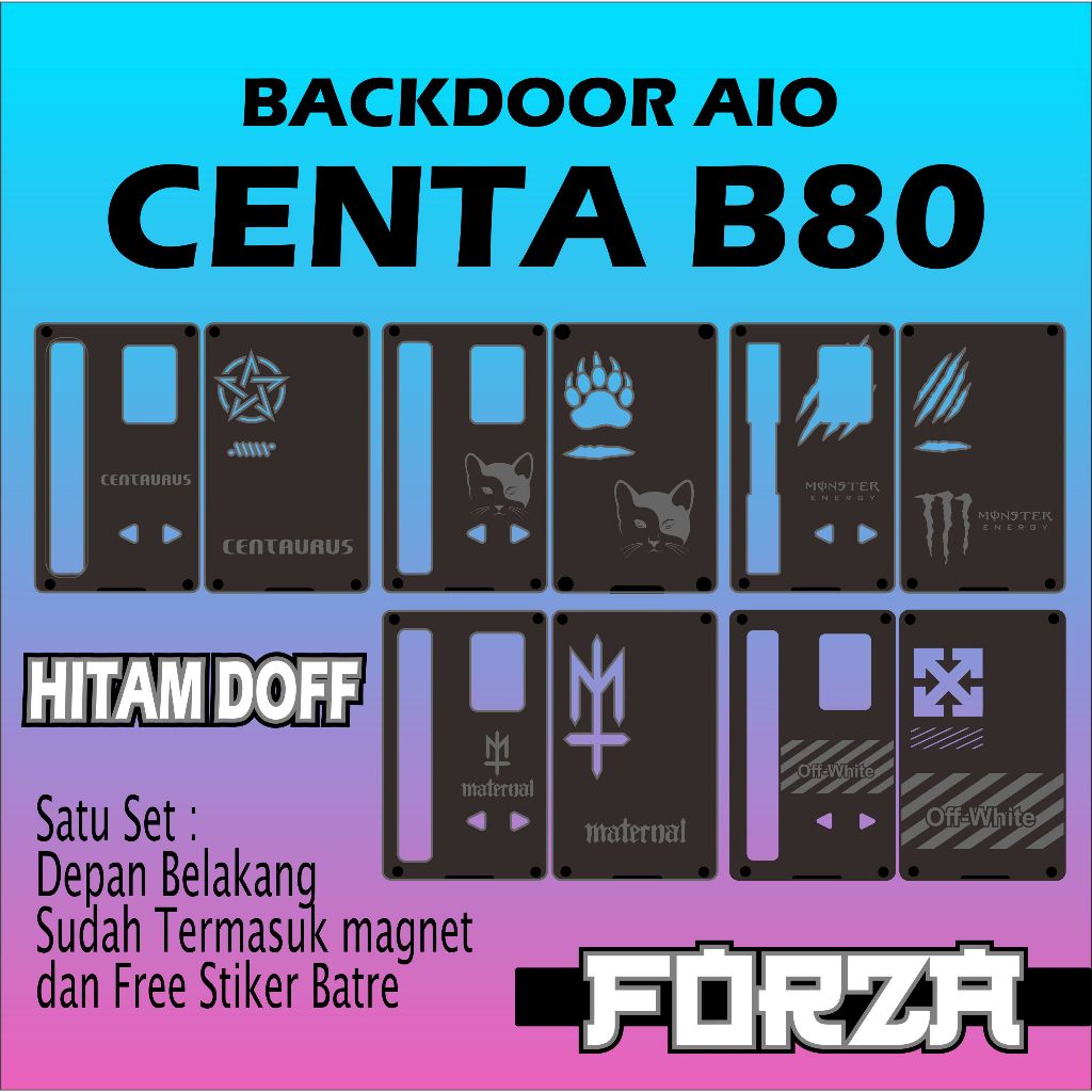 Jual FORZA93 PANEL BODY CENTA B80 HITAM DOFF | Shopee Indonesia