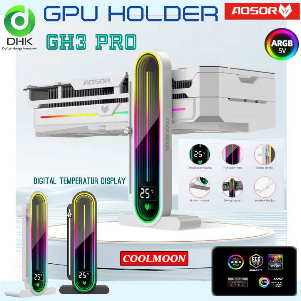 Jual Coolmoon Aosor GPU HOLDER GH3 PRO DIGITAL TEMPERATUR ARGB | Shopee ...