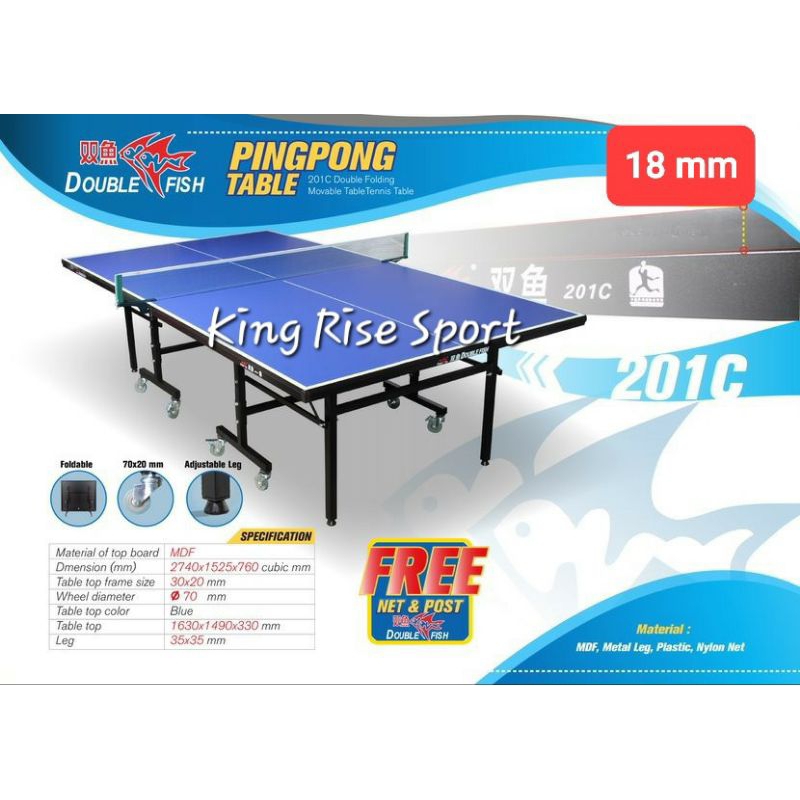Jual Meja Pingpong/ Tenis Meja DOUBLE FISH 201C Tebal 18 MM - ORI IMPORT | Shopee Indonesia