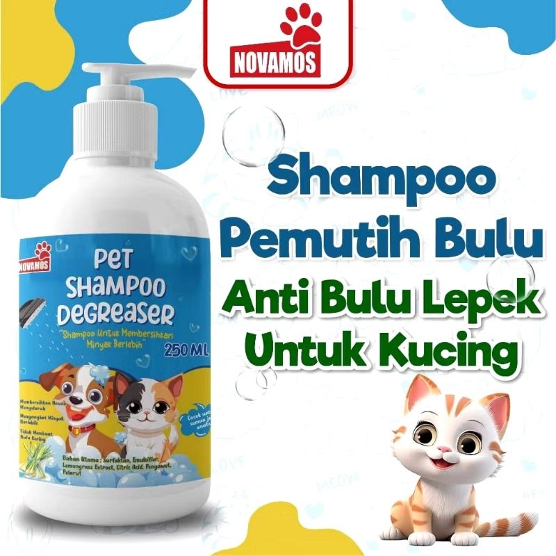 Jual NOVAMOS PET SHAMPOO DEGREASER Membersihkan Minyak Berlebih Kucing ...