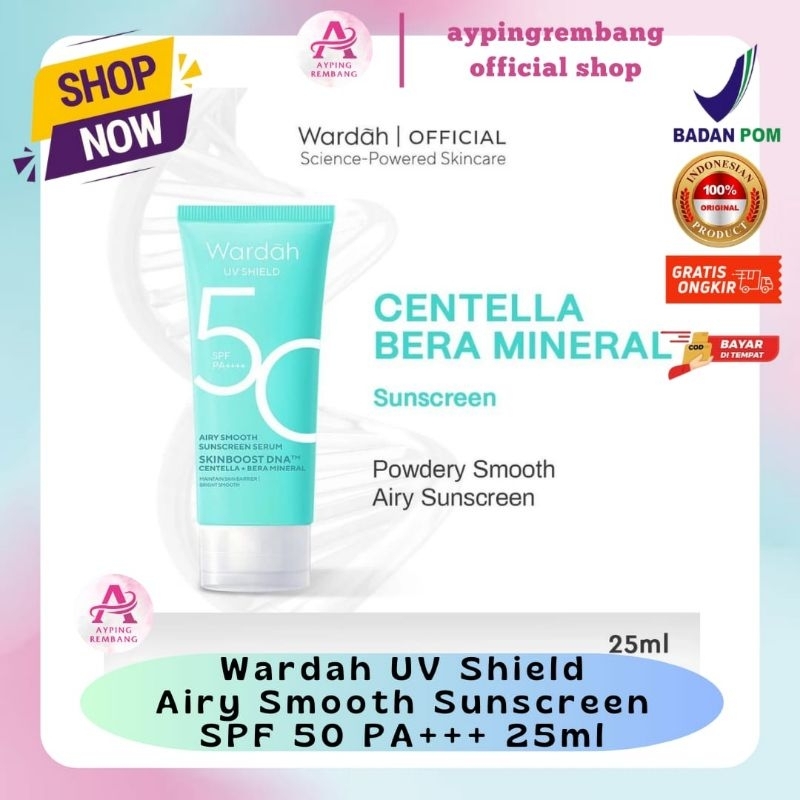 Jual Wardah UV Shield Airy Smooth Sunscreen SPF 50 PA+++++ 25ml ...
