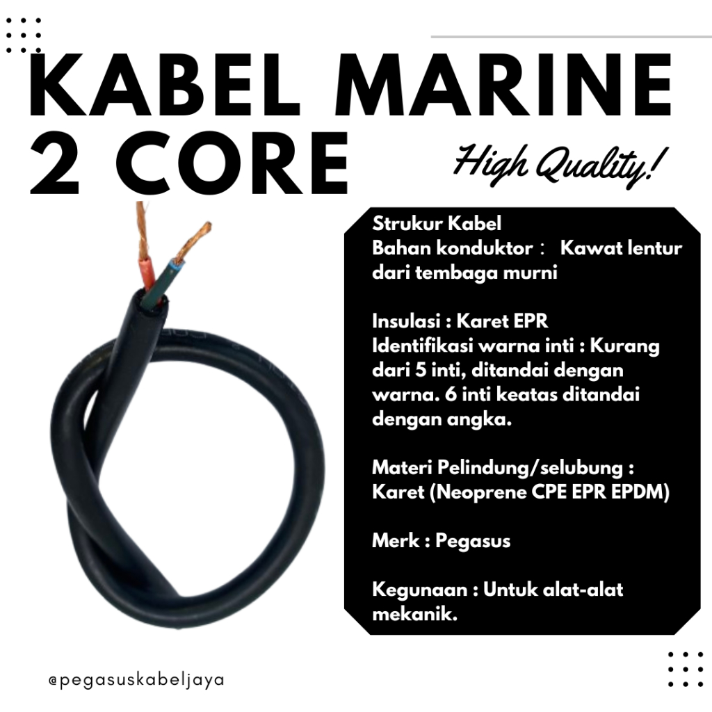 Jual Kabel Marine 2x2.5 mm / Pegasus Kabel / KABEL PUMP SUBMERSIBLE / K ...