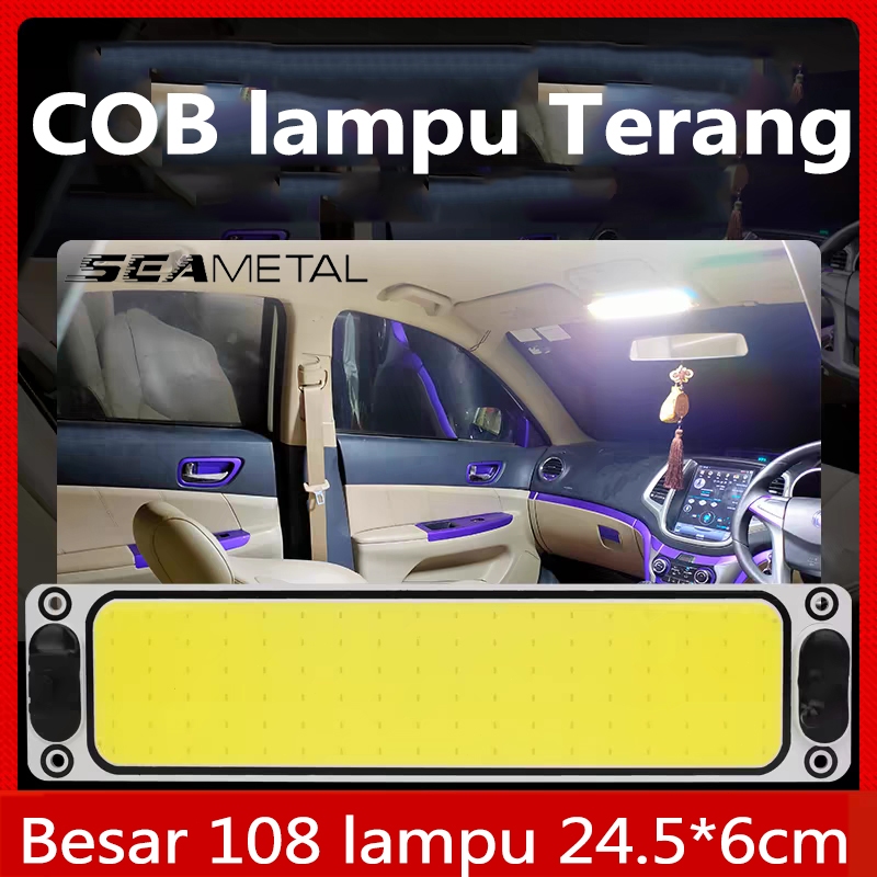 Jual SEAMETAL Lampu Kabin Mobil Lampu Plafon Baca Led Cob Super Terang ...