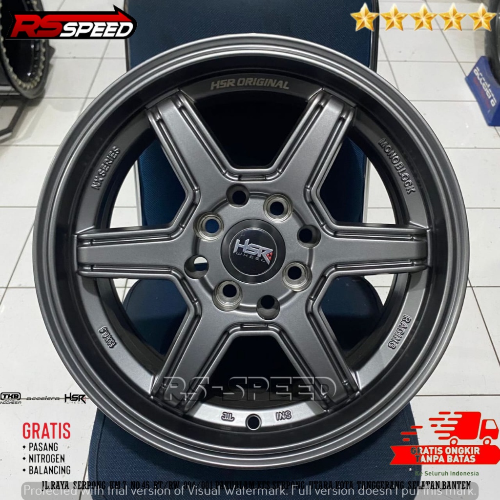 Jual Velg mobil Ring 16 HSR MINAS Warna glossy grey bisa pcd 4x100/114,3 Bisa untuk brio agya ...