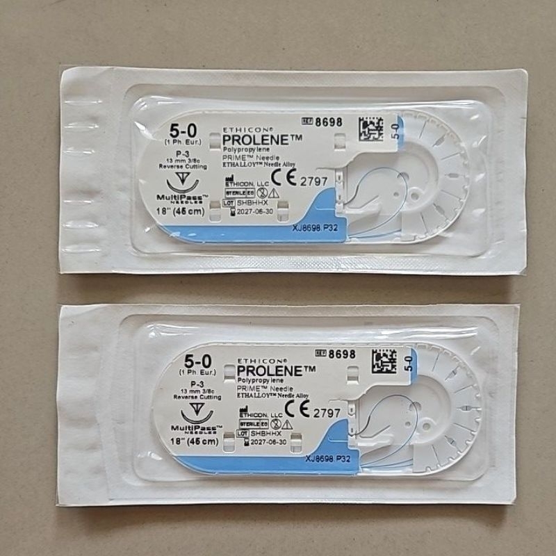Jual Prolene 5-0 8698 / Benang Operasi Bedah / Benang Ethicon | Shopee ...