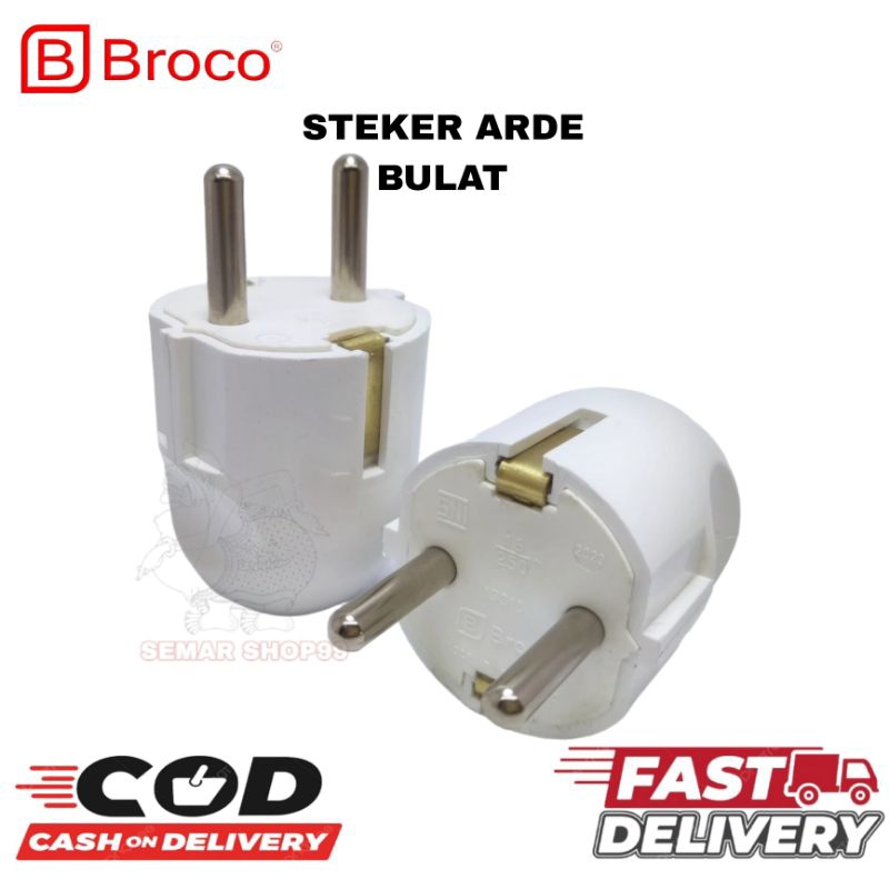 Jual BROCO STEKER ARDE / 2P PUTIH 13310 / 1331055 COLOKAN BULAT/STEKER ...
