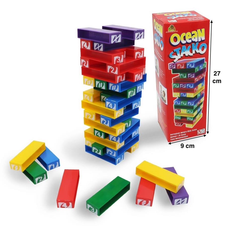 Jual Mainan edukasi balok susun /blok stacko susun Tower Stacking Block ...