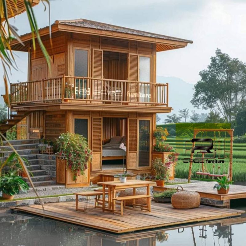 Jual rumah kayu jati minimalis modern gazebo pendopo joglo mewah ...