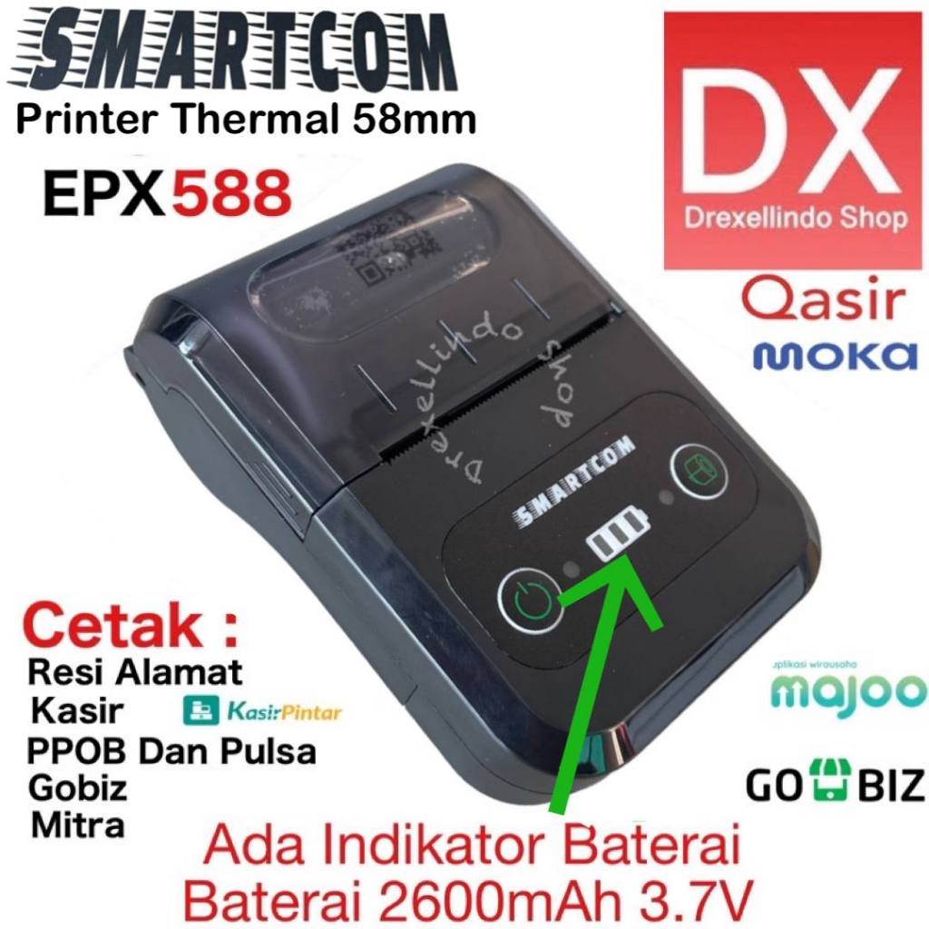 Jual Mobile Printer Thermal 58mm SMARTCOM CX588 / EPX588 / 588 Bluetooth | Shopee Indonesia