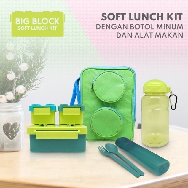 Jual Technoplast SLK029 Big Block Soft Lunch Kit Lunch Box Set Tas Kotak Tempat Bekal Makan ...