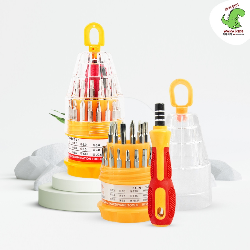 Jual Wakakids Obeng Set 31 in1 Mini Magnetic Multifungsi Serbaguna Venrc | Shopee Indonesia