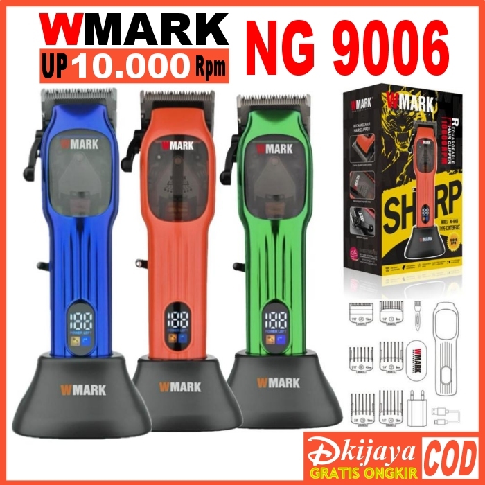 Jual WMARK NG 9006 Hair Clipper Rechargeable Professional 10000 RPM SET ...