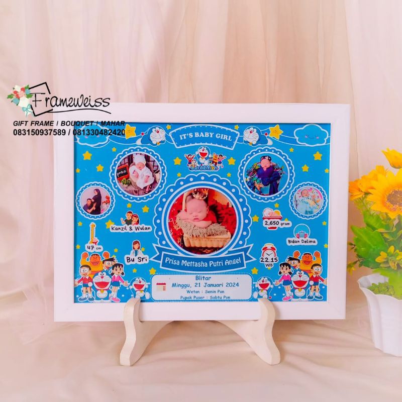 Jual Cetak Foto Biodata Bayi+Pigora Berkaca | Shopee Indonesia