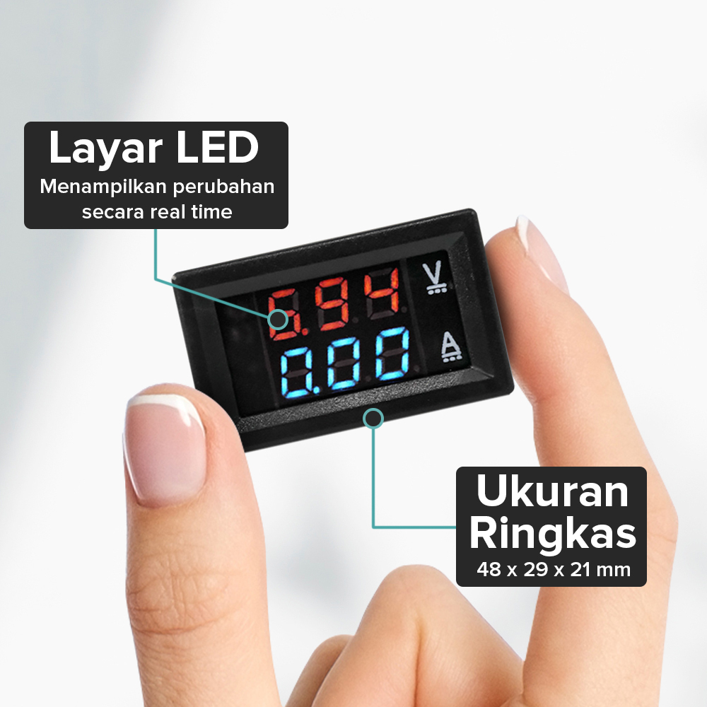 Jual Alat Pengukur Listrik Voltmeter Ammeter Digital Display 50A - M6120 | Shopee Indonesia