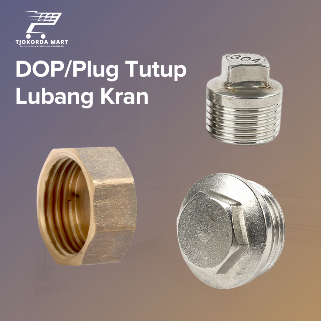 Jual Dop Sambungan pipa plug DOP Drat Luar Stainless / kuningan 1/2 ...