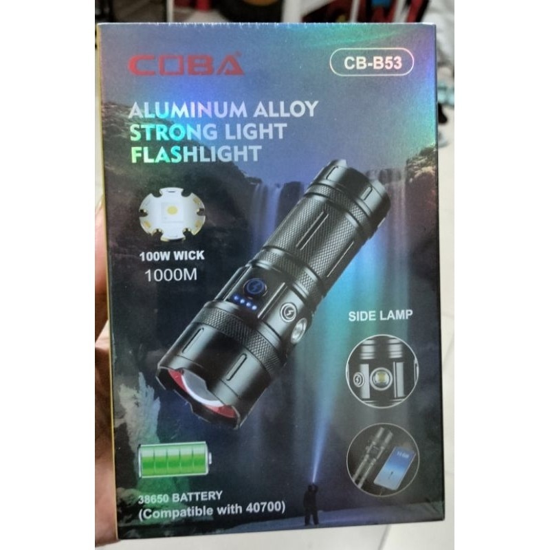 Jual Senter Tangan Zoom Super Terang COB CB-B53 Body Aluminium | Shopee Indonesia