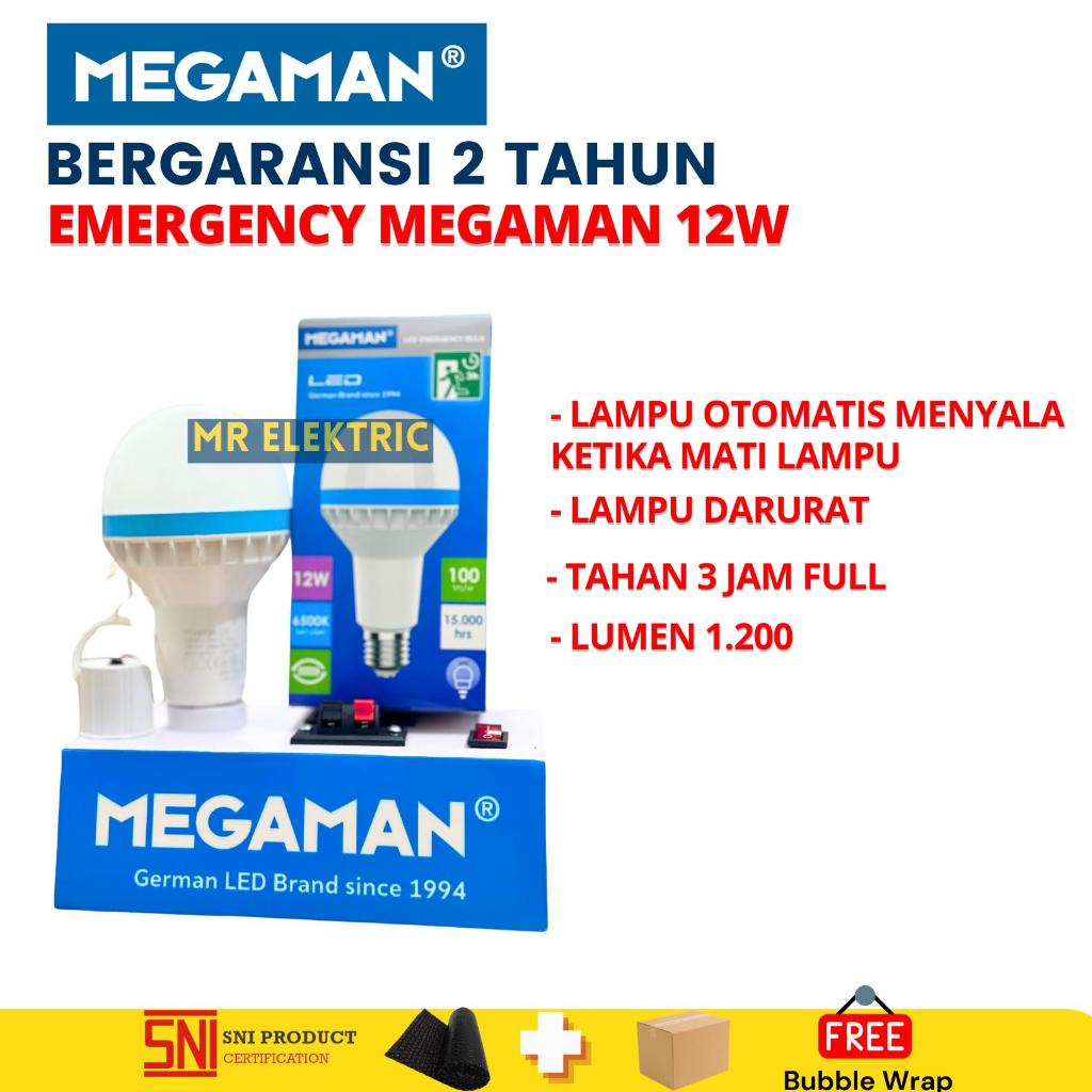Jual Lampu Led Emergency Megaman Magic 9W 12WAT A Bulb AC/DC Darurat Garansi 2 Tahun | Shopee ...
