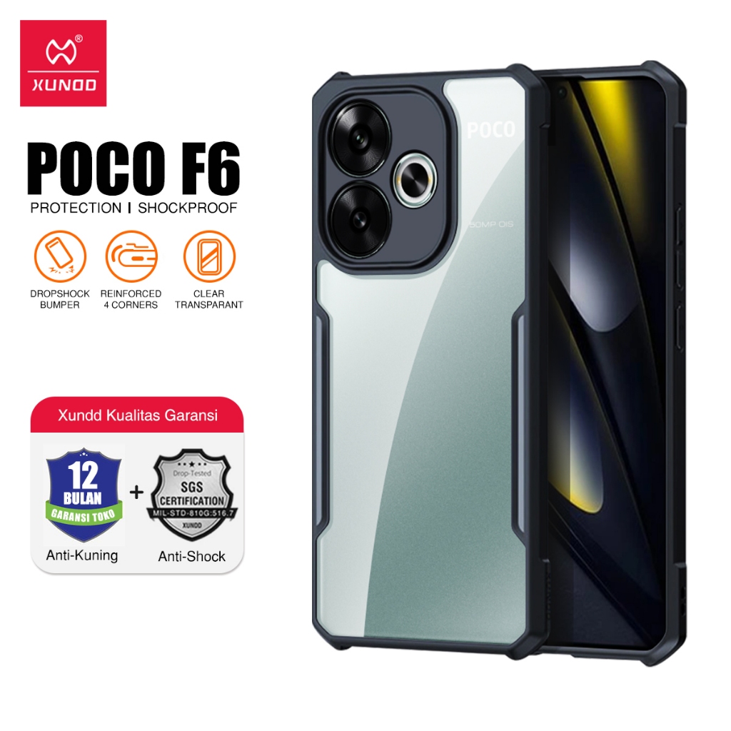 Jual XUNDD Case Xiaomi Poco F6 6.67 inch Shockproof Slim Transparan ...