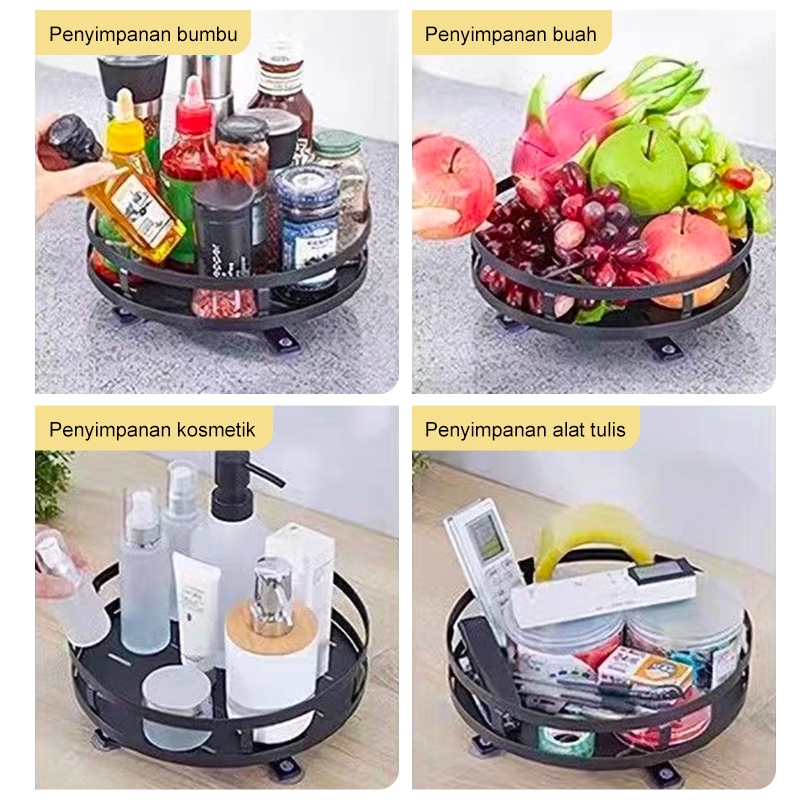 Jual Rak Bumbu Putar Berputar 360 Derajat Rak Bumbu Dapur 3 Susun Spice ...