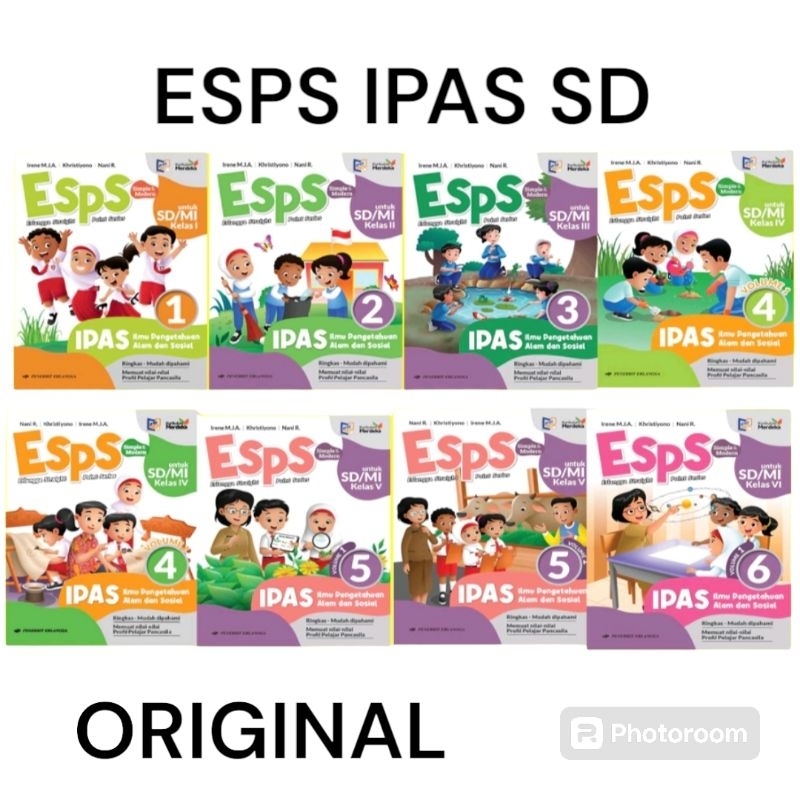 Jual buku erlangga esps ipas sd kelas 1 2 3 4 5 6 kurikulum merdeka | Shopee Indonesia