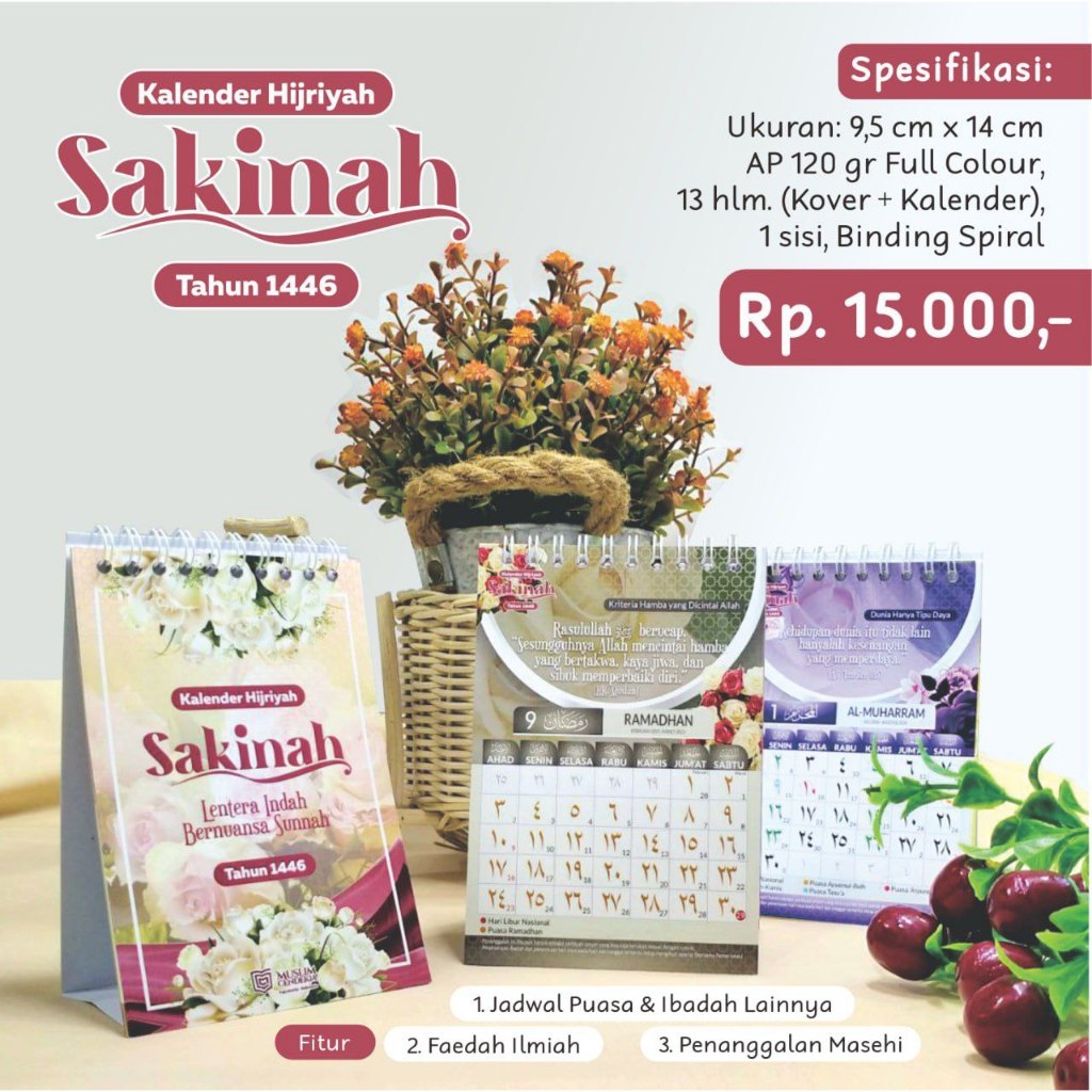 Jual Kalender Meja Hijriyah 1446 H 2024 2025 Hijriah Mini | Shopee Indonesia