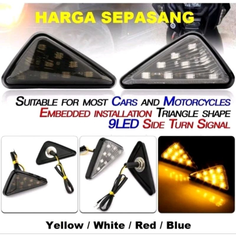 Jual lampu sein sen tempel segitiga LED fairing R15 V2 V3 R25 ninja 250 CBR150 | Shopee Indonesia