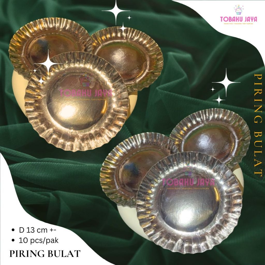 Jual PIRING KERTAS BULAT/ PIRING KERTAS ULTAH / PIRING KERTAS BULAT SILVER EMAS / PIRING KUE ...