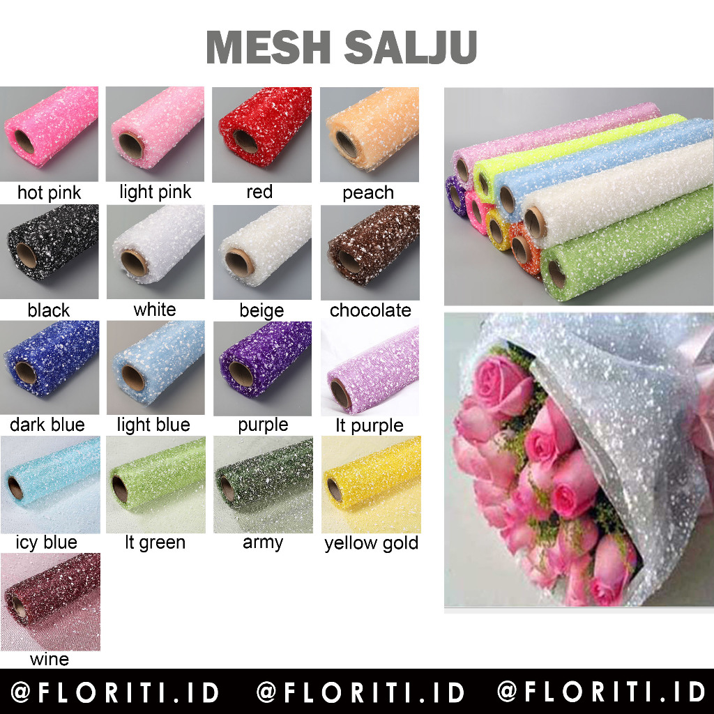 Jual (Rol) Flower Wrapping Mesh Salju/Snow Flake 4 Yard | Shopee Indonesia