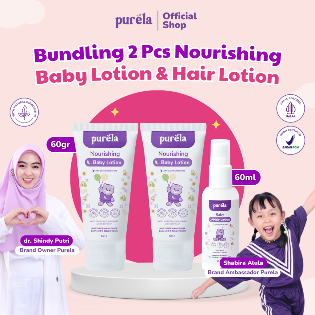 Jual PURELA Bundling 2 Pcs Nourishing Baby Lotion & Hair Lotion - Hair ...