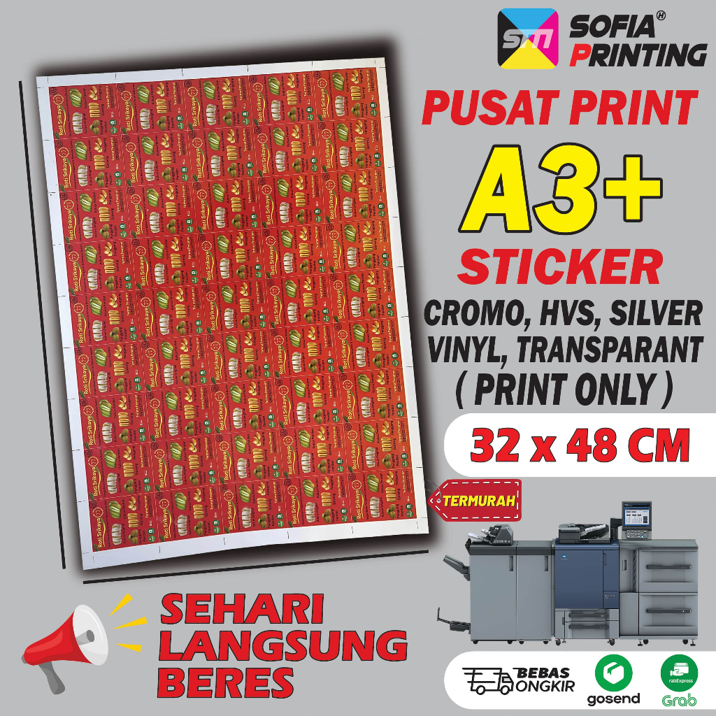 Jual Cetak Stiker Print Sticker Cromo / HVS / Vinyl / Transparant ...