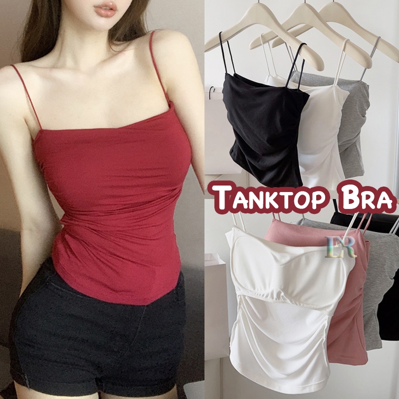 Jual LNR Shop Tanktop Serut Samping dengan Pad Bra / Cup Busa Tali ...