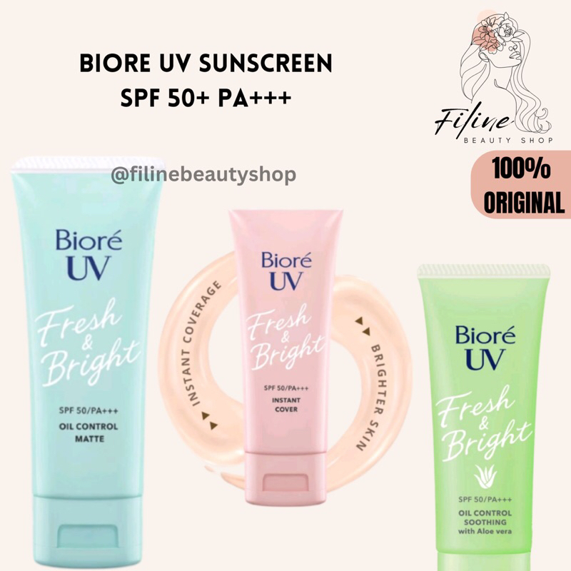 Jual Biore UV Fresh&Bright Oil Control Aloe/Instant Cover/Matte ...
