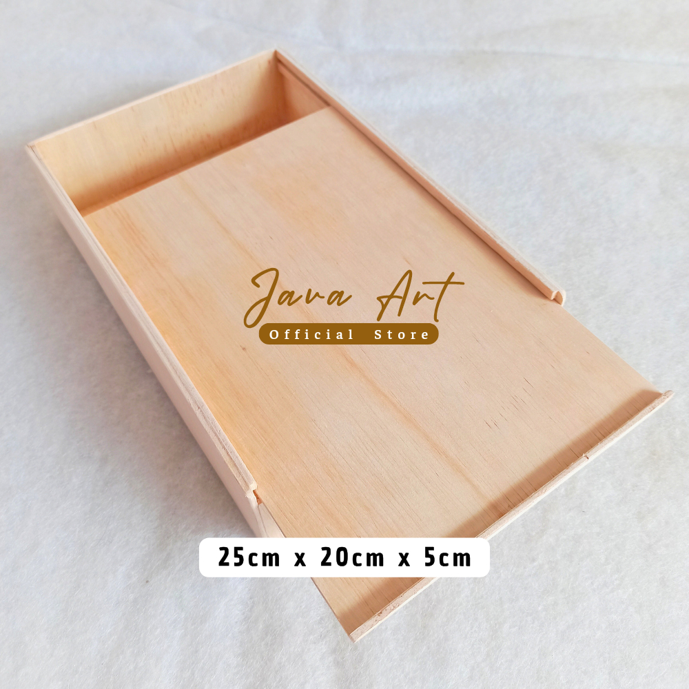 Jual KOTAK KAYU WADAH, PACKAGING PRODUK, PENYIMPANAN UKURAN 25cm x 20cm ...