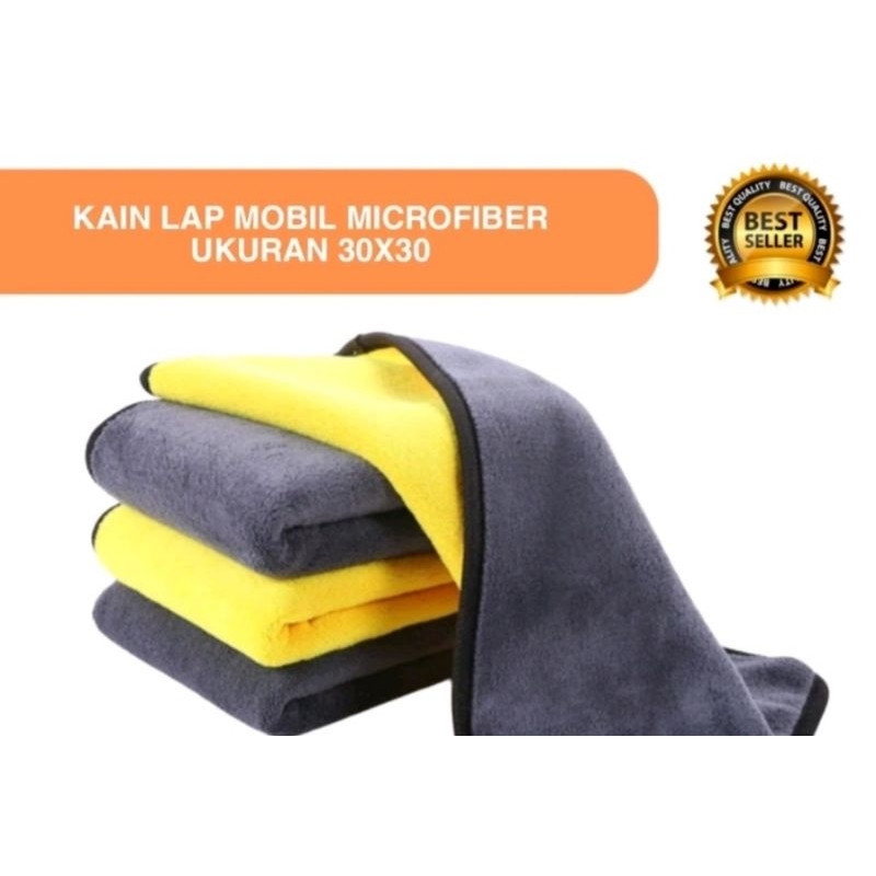 Jual Kain lap microfiber serbaguna 30x30 abu kuning | Shopee Indonesia