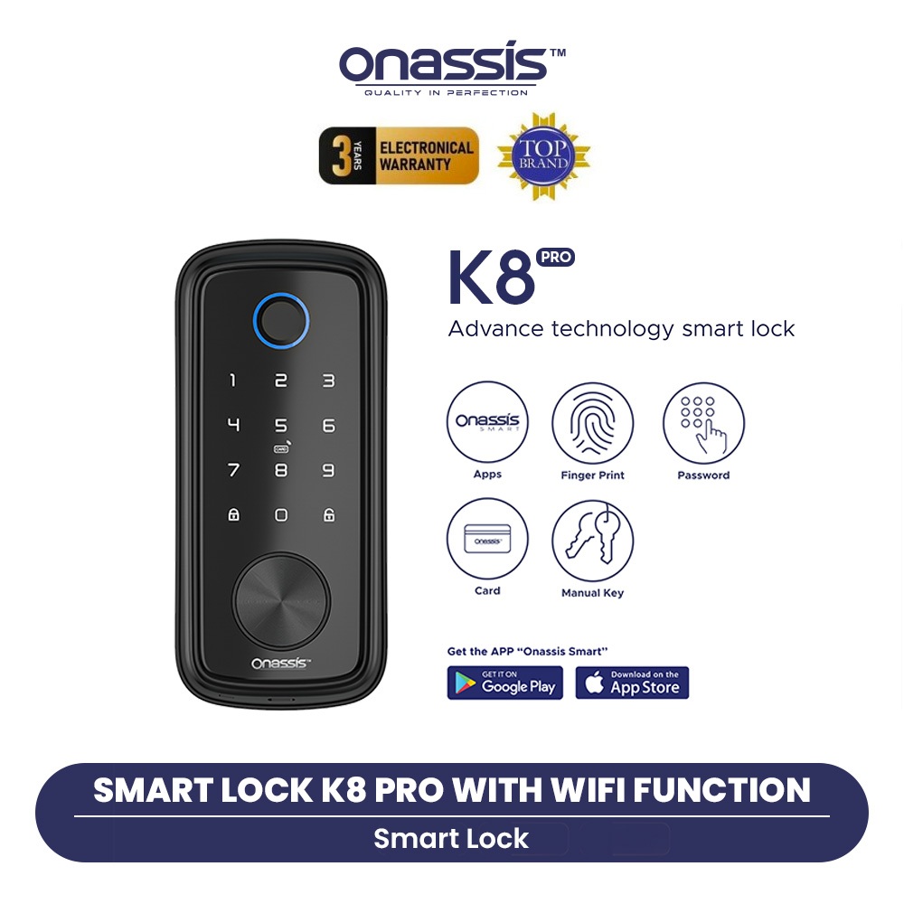 Jual Onassis Smart Lock K8 Pro with Wifi Function | Shopee Indonesia